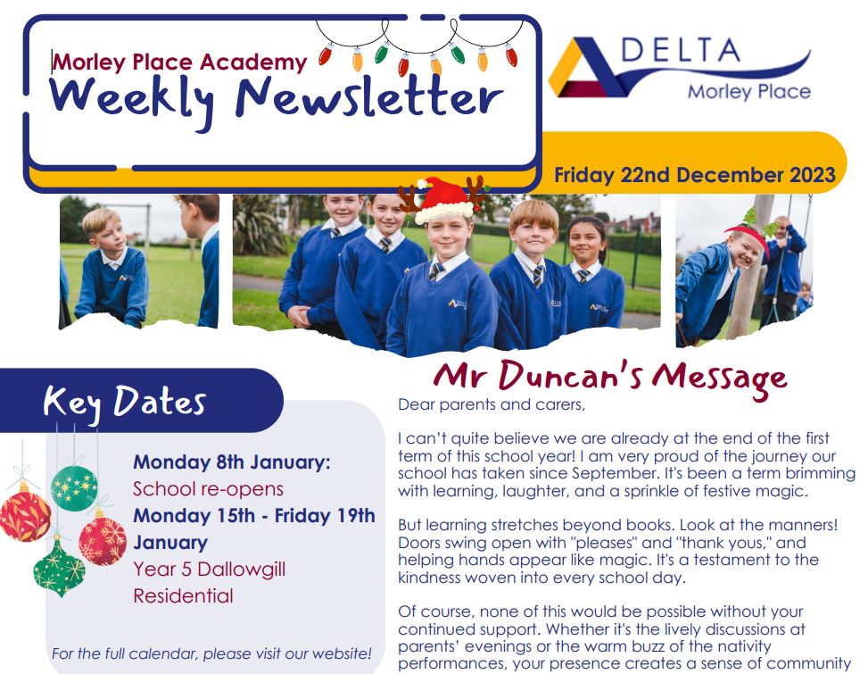 Morley Place Newsletter 22.12.23 - Morley Place Academy